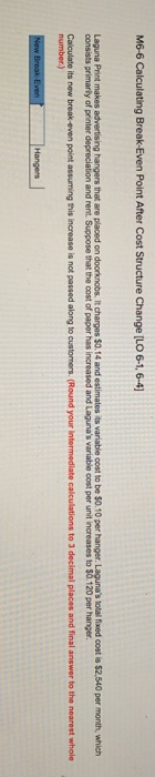 Solved M6-4 Analyzing Changes in Price Structure (LO | Chegg.com