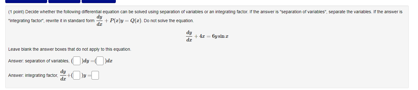 Solved (1 point) Decide whether the following differential | Chegg.com Solved (1 point) Decide whether the following differential | Chegg.com
