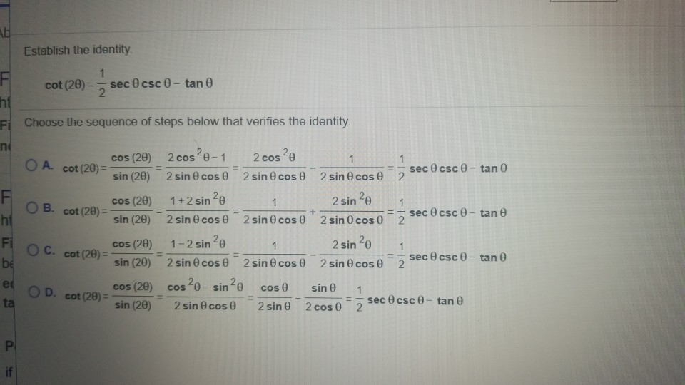 Solved Find the exact value of each of the following under | Chegg.com