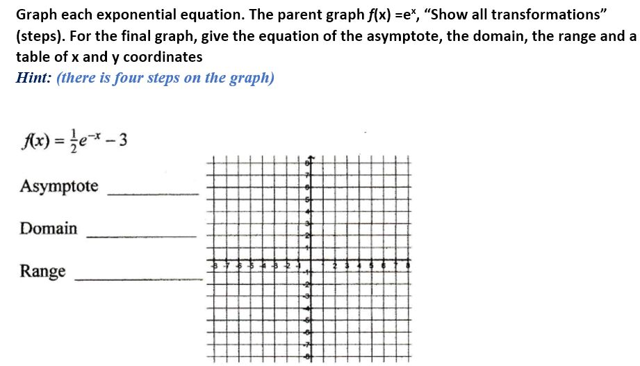 Solved Graph each exponential equation. The parent graph | Chegg.com
