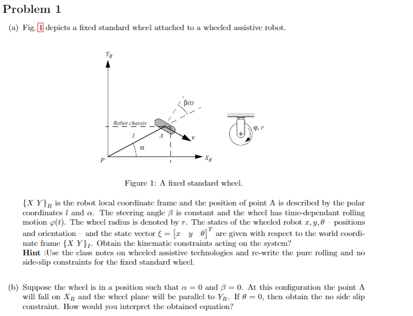 Solved (a) Fig. 1 depicts a fixed standard wheel attached to | Chegg.com