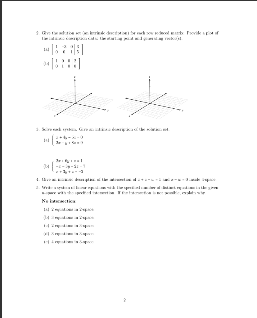 Solved 2. Give the solution set (an intrinsic description | Chegg.com