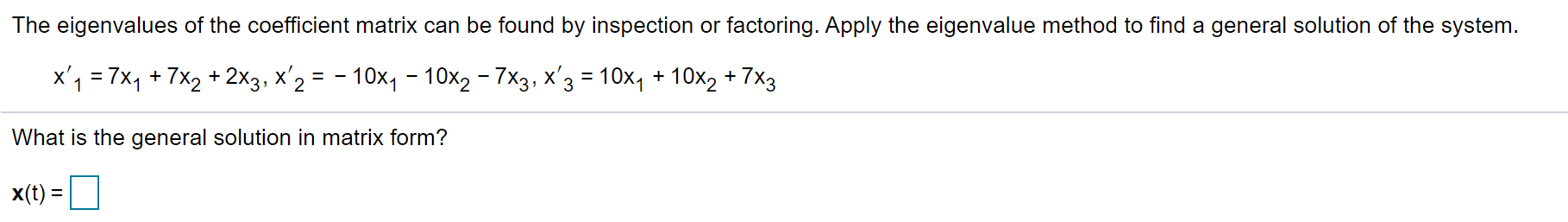 Solved The eigenvalues of the coefficient matrix can be | Chegg.com
