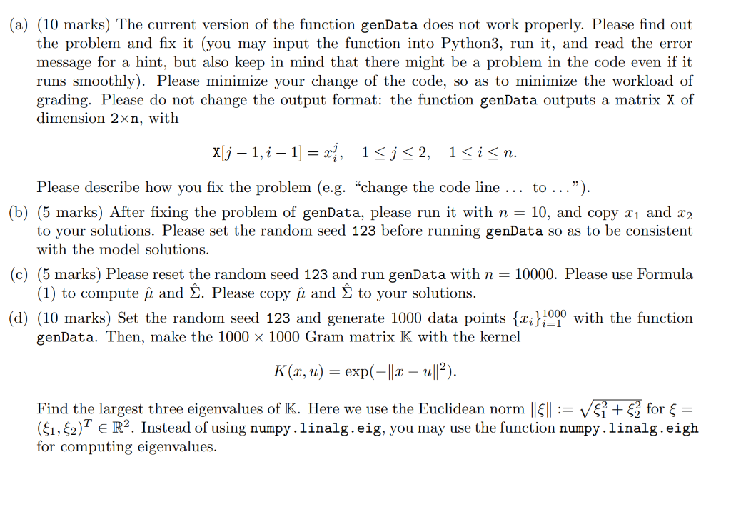 The following code is made to draw independent random | Chegg.com