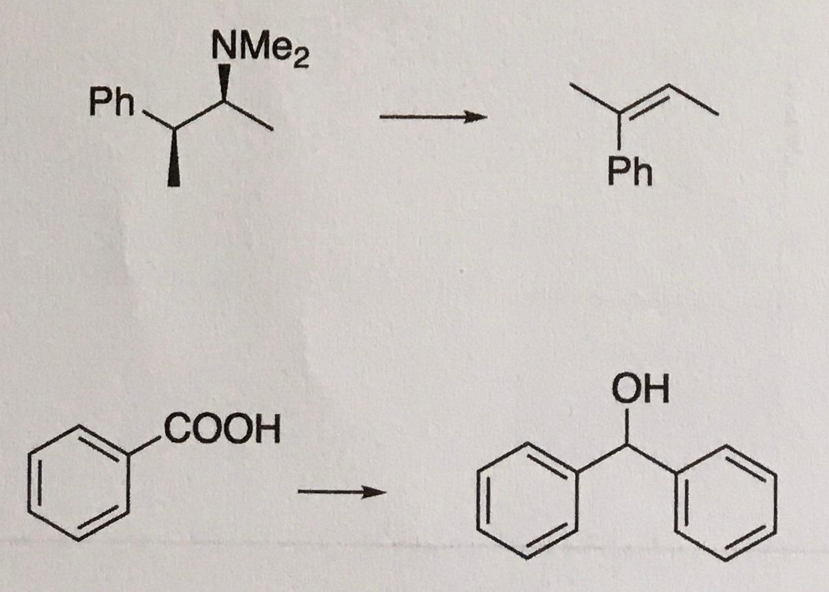 Solved CO2Et CHO CO2Et Bra (1 equiv.) MeOH NMe2 Ph Ph 액 OH | Chegg.com