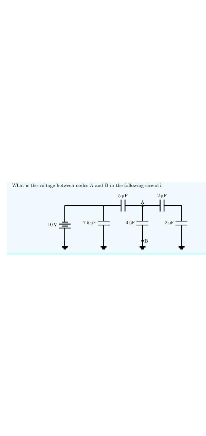 Solved What is the voltage between nodes A and B in the | Chegg.com