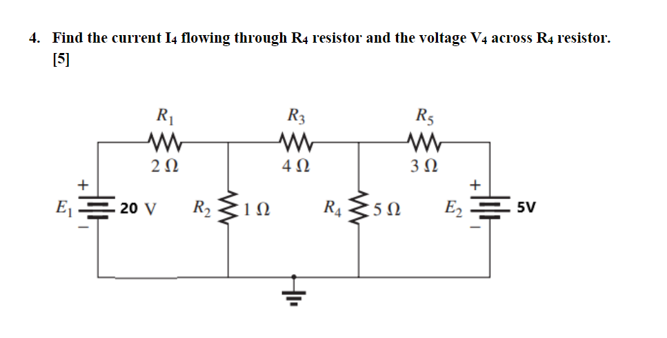 Solved 4. Find the current 14 flowing through R4 resistor | Chegg.com