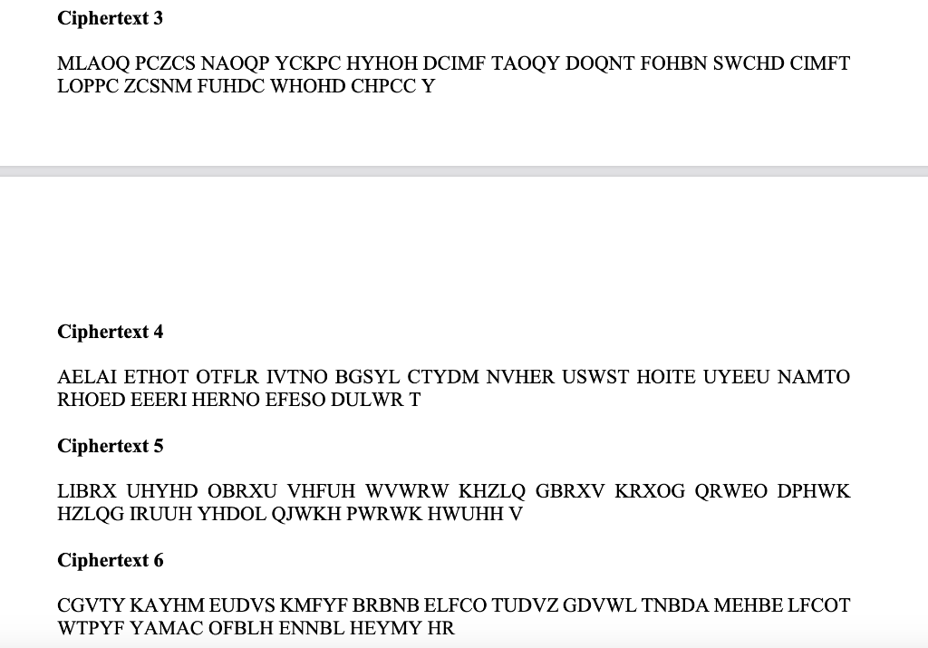 Solved 2. RECOGNIZING AND BREAKING CIPHERS FOR THE SAME TEXT | Chegg.com