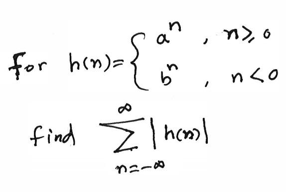 Solved for h(n)={an,bn,n⩾0n