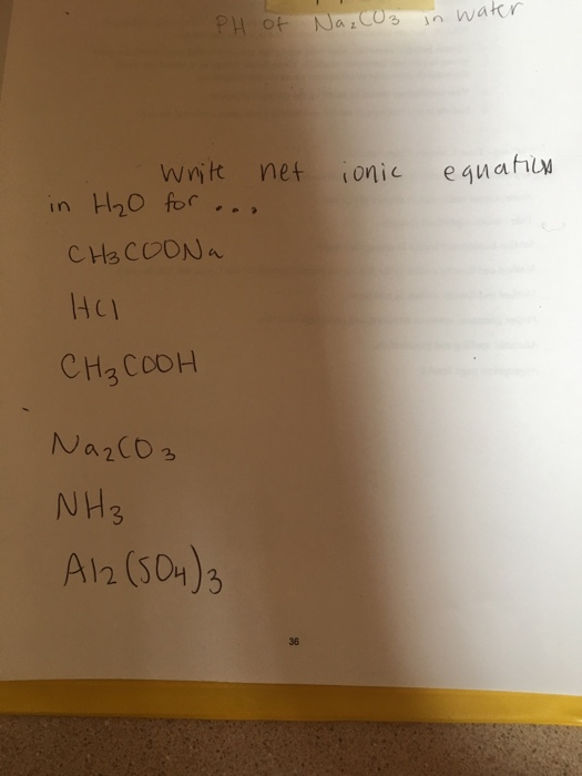 Solved write the net ionic equation for each .1 M solution | Chegg.com