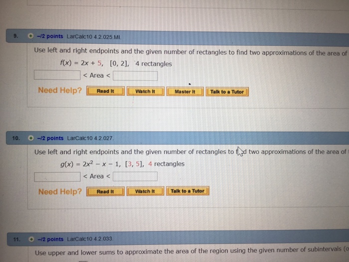 Solved Use left and right endpoints and the given number of | Chegg.com