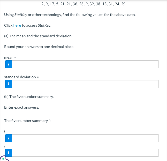 Solved Using StatKey or other technology, find the following | Chegg.com Solved Using StatKey or other technology, find the following | Chegg.com