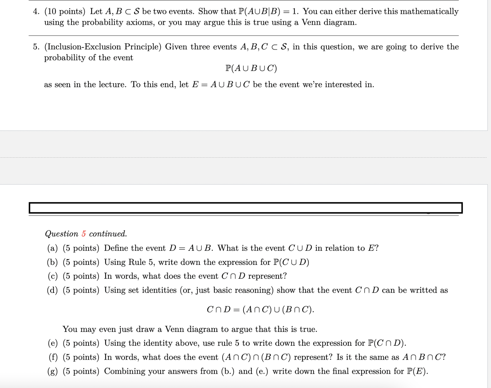 Solved statisticss(10 ﻿points) ﻿Let A,BsubS be two events. | Chegg.com