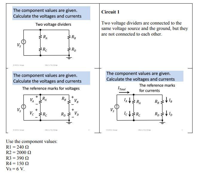 Solved Circuit 1 The component values are given. Calculate | Chegg.com