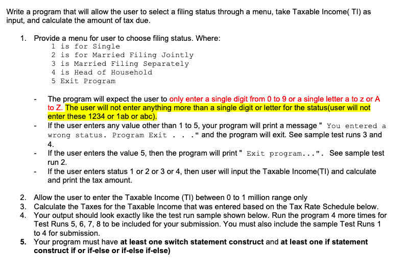 Solved Write a program that will allow the user to select a | Chegg.com