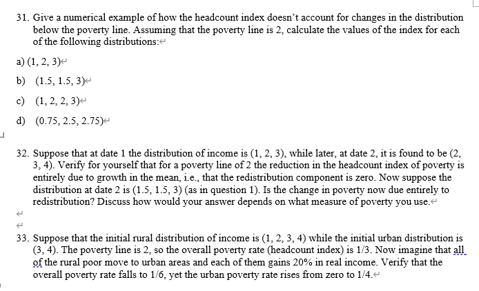Solved 31. Give a numerical example of how the headcount | Chegg.com