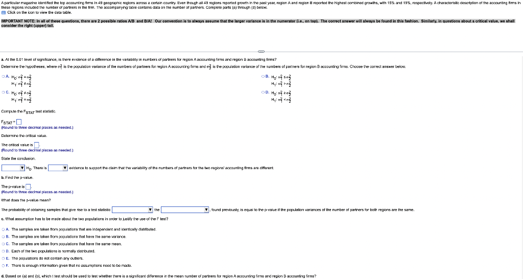 Solved these regians included the number of patners in the | Chegg.com