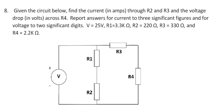 Solved Given the circuit below, find the current (in amps) | Chegg.com