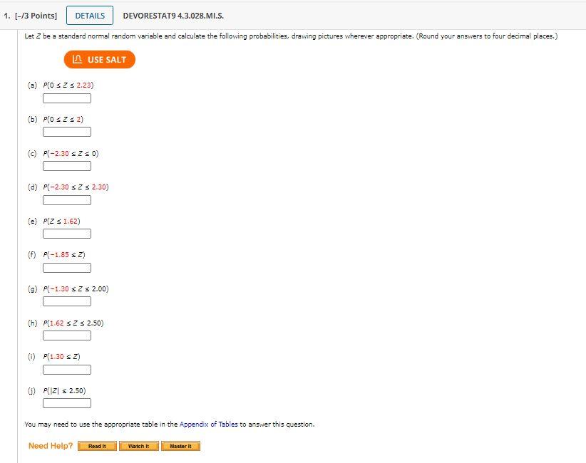 Solved 1. [-/3 Points) DETAILS DEVORESTAT9 4.3.028.MI.S. Let | Chegg.com