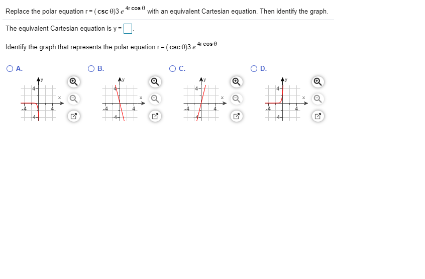 Solved Replace the polar equation r= (csc 0)3 e 4r cos e | Chegg.com