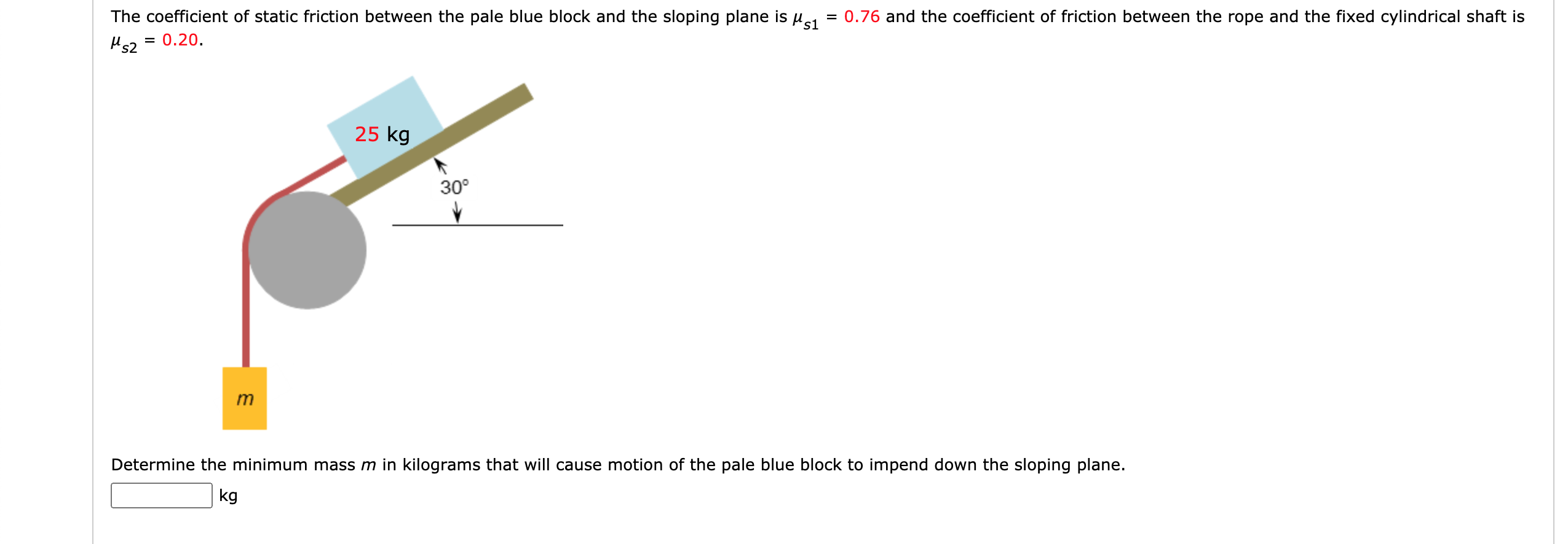 Solved The coefficient of static friction between the pale | Chegg.com