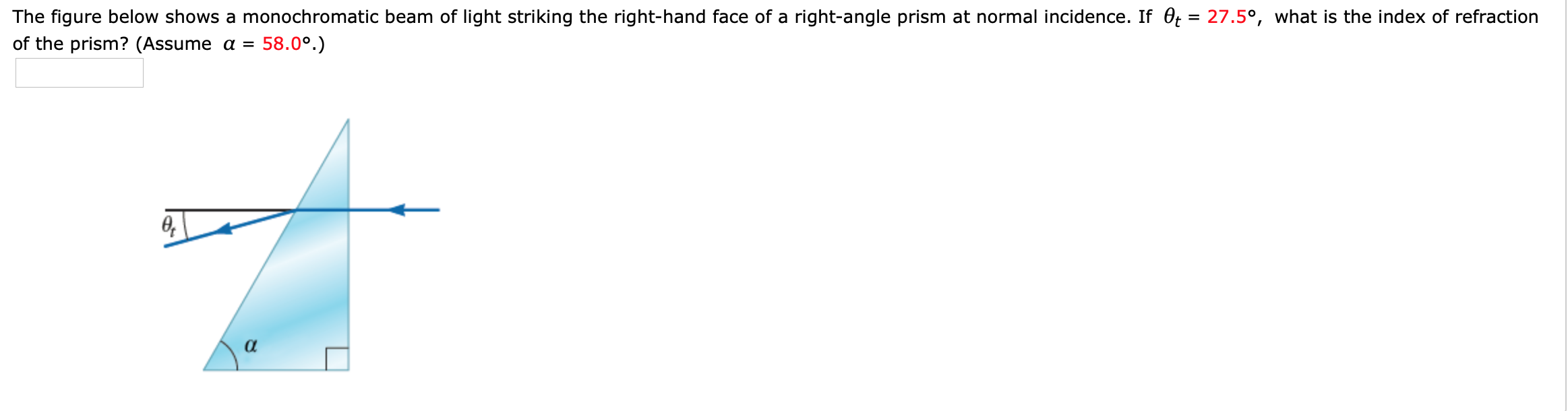 Solved The figure below shows a monochromatic beam of light | Chegg.com