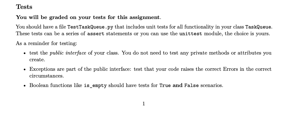 Solved PYTHON Please Create two Classes "Task" and | Chegg.com