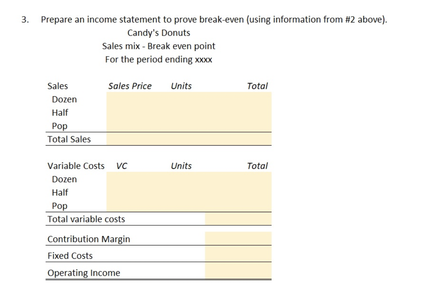 Solved Sales mix, three products exercise Candy offers three | Chegg.com