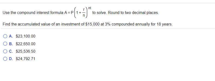 Solved Use the compound interest formula ANP P[1 )" to | Chegg.com