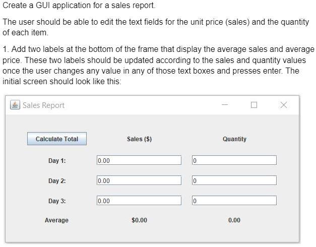 Solved How would a GUI application for a sales report be | Chegg.com