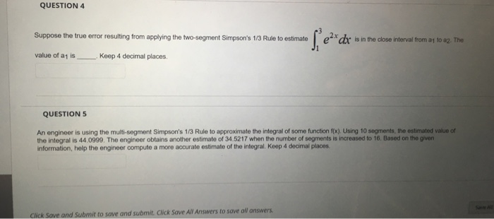 Solved QUESTION 4 Suppose the true error resulting from | Chegg.com