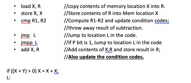 Solved . . load X, R store R, X cmp R1, R2 //copy contents | Chegg.com