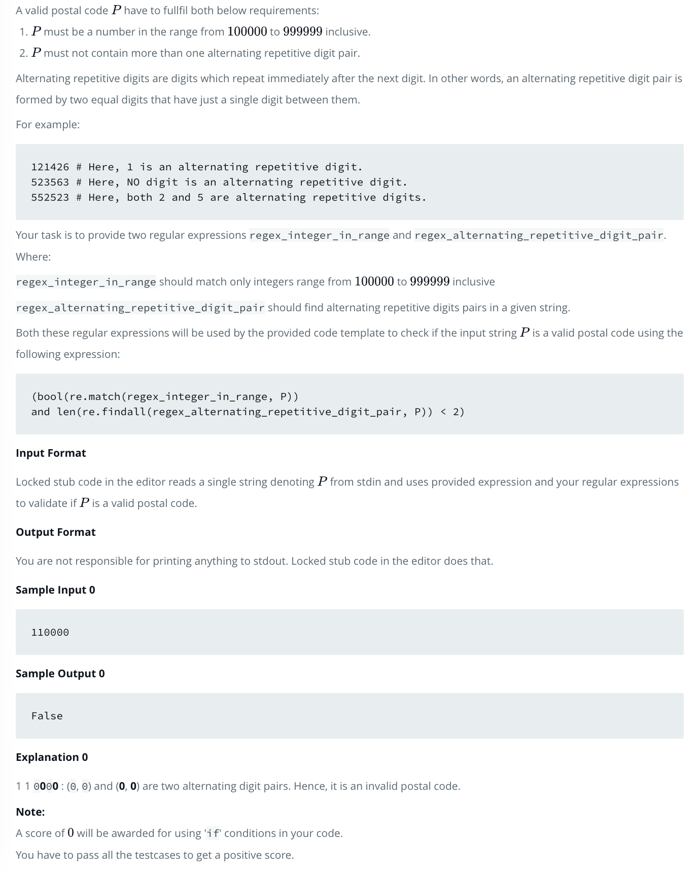 Solved A valid postal code P have to fullfil both below | Chegg.com