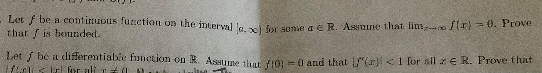 Solved Let f be a continuous function on the interval [a,∞) | Chegg.com