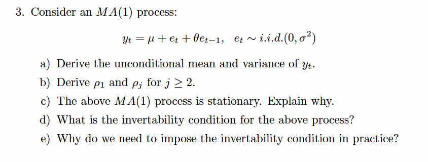 Solved Consider an MA(1) | Chegg.com