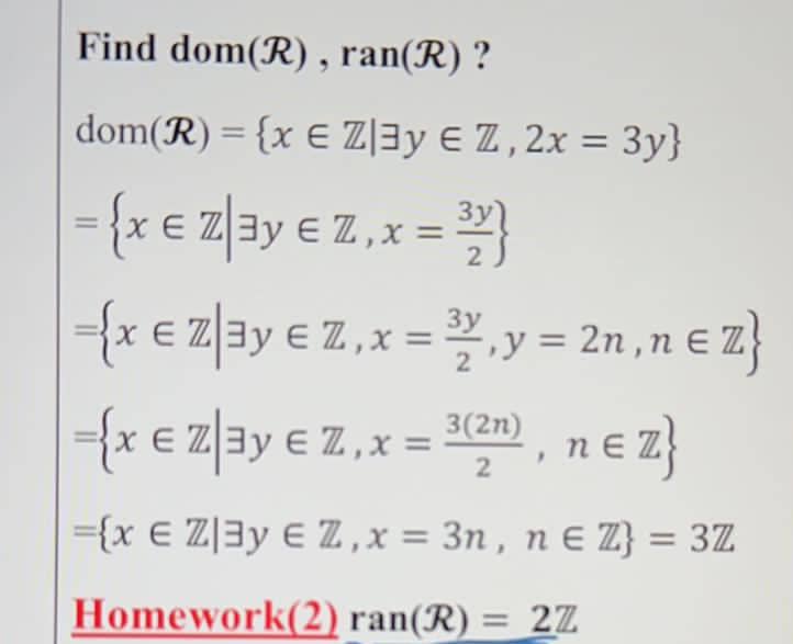 Solved Find dom(R),ran(R)? | Chegg.com