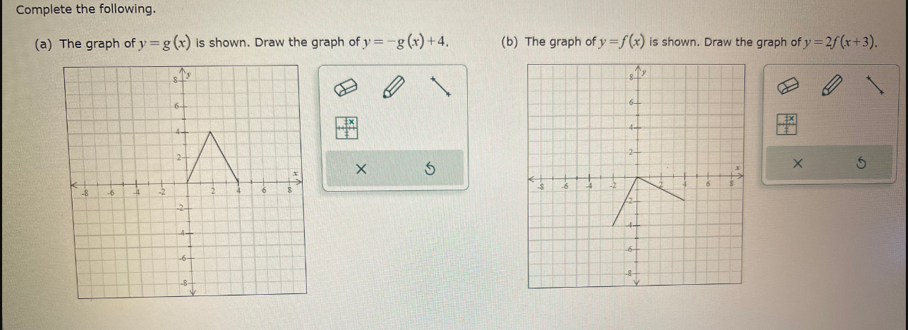 Solved (a) The graph of y=g(x) is shown. Draw the graph of | Chegg.com