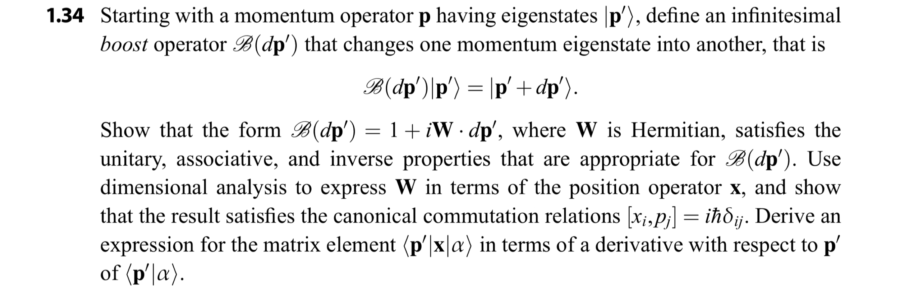 Solved 4 Starting with a momentum operator p having | Chegg.com