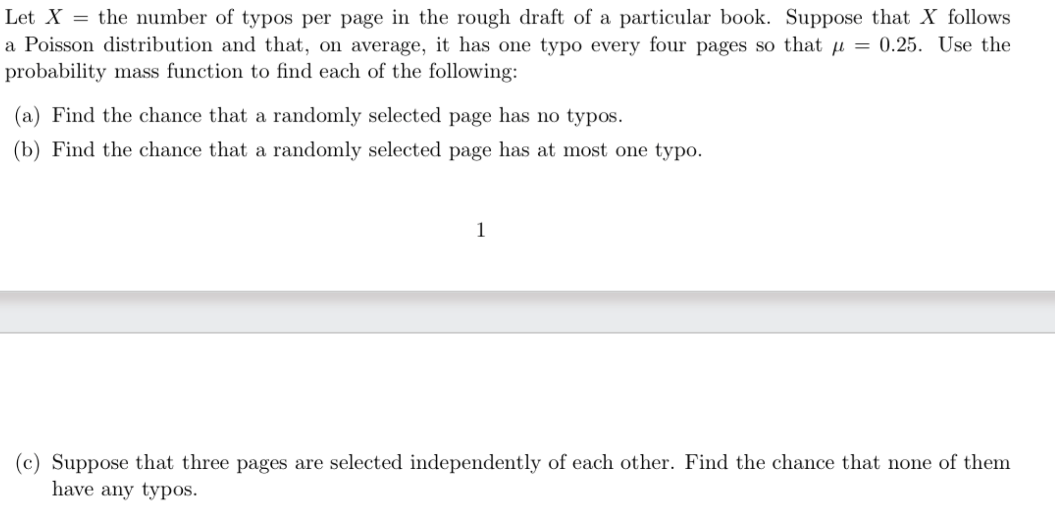 Solved Let X= the number of typos per page in the rough | Chegg.com
