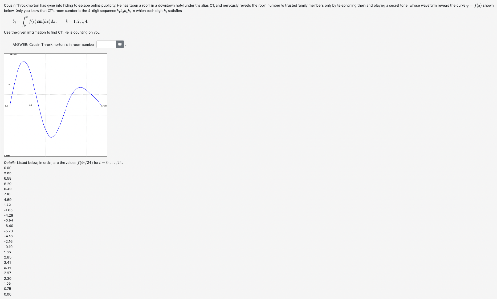 Solved belcw. Only you krow that CT'y room number is the 4 | Chegg.com