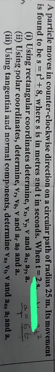 Solved A particle moves in counter-clockwise direction on a | Chegg.com