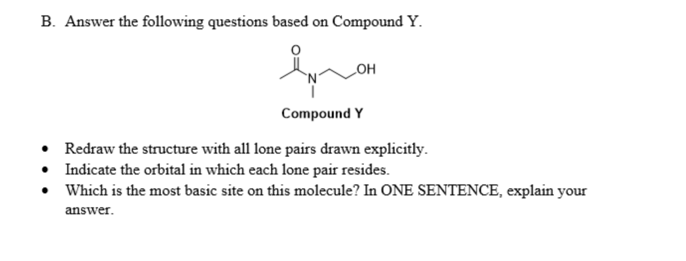 Solved B. Answer the following questions based on Compound | Chegg.com