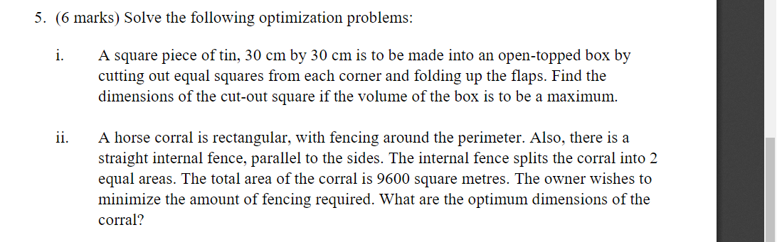 Solved 5. (6 marks) Solve the following optimization | Chegg.com