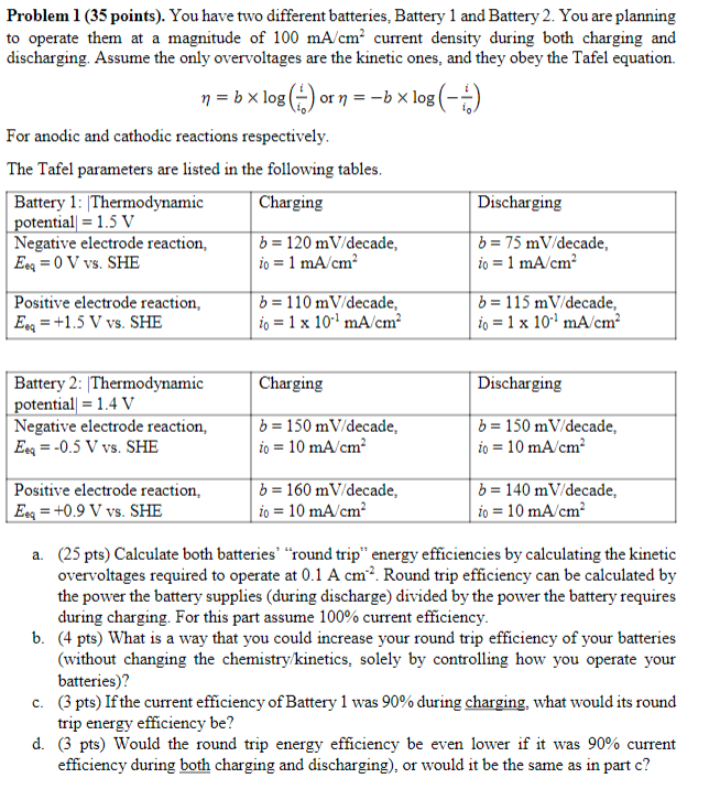 Solved Problem 1 ( 35 points). You have two different | Chegg.com