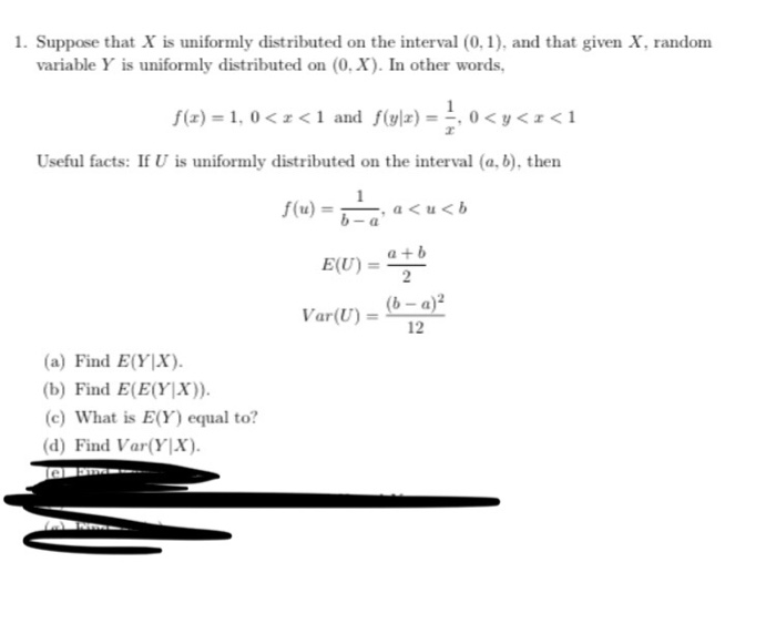 Solved 1 Suppose That X Is Uniformly Distributed On The
