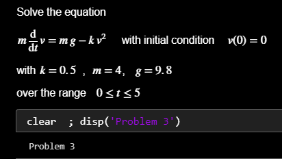 Solved Solve the equation mdtdv=mg−kv2 with initial | Chegg.com