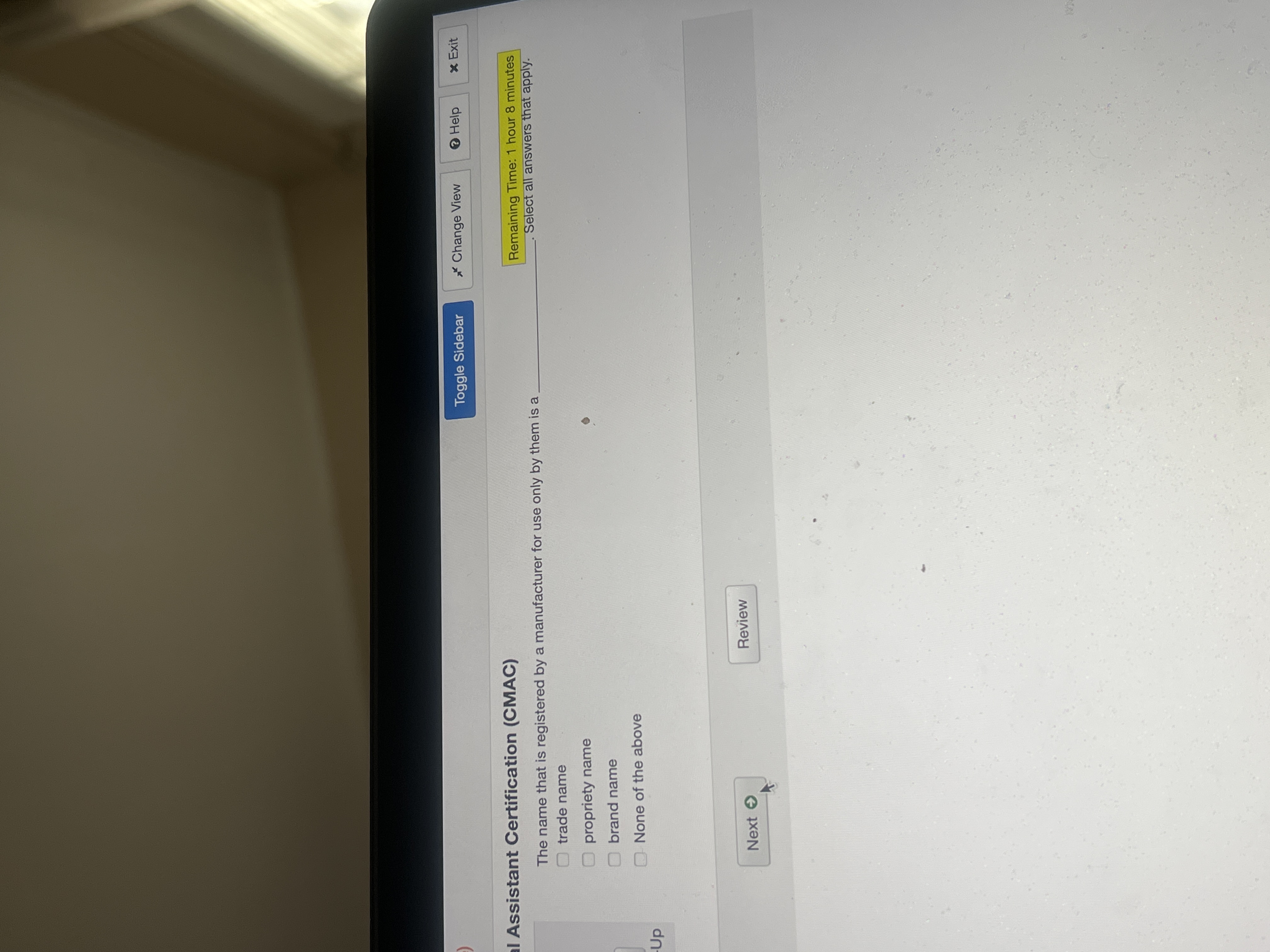 Solved Assistant Certification (CMAC)The name that is | Chegg.com
