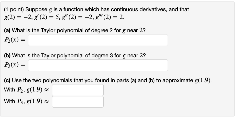 Solved 1 Point Suppose G Is A Function Which Has