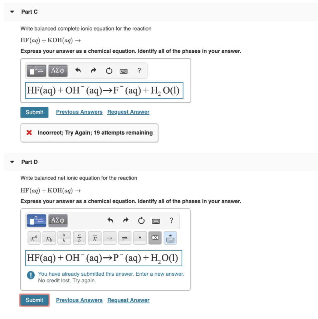 Solved Part Write balanced complete ionic equation for the | Chegg.com Solved Part Write balanced complete ionic equation for the | Chegg.com