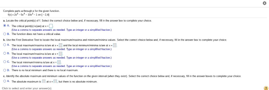 Solved Complete parts a through c for the given function. | Chegg.com
